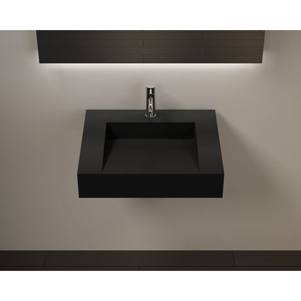 Badeloft 19.6'' Black Polymarble Rectangular Wall Mount Bathroom Sink - Wayfair Canada